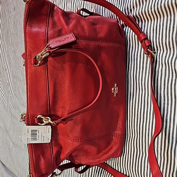 Coach | Bags | Coach Bag Satchel Style Red Leather | Poshmark